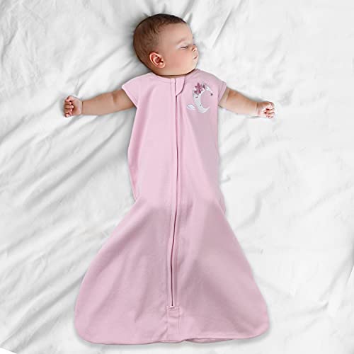 The Peanutshell Wearable Blanket Sleep Sack for Baby Girls, Pink Moon & Celestial, Sizes up to 12 Months (Medium/Large)