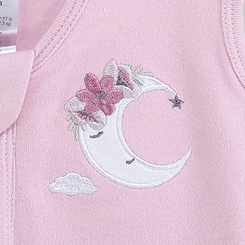 The Peanutshell Wearable Blanket Sleep Sack for Baby Girls, Pink Moon & Celestial, Sizes up to 12 Months (Medium/Large)