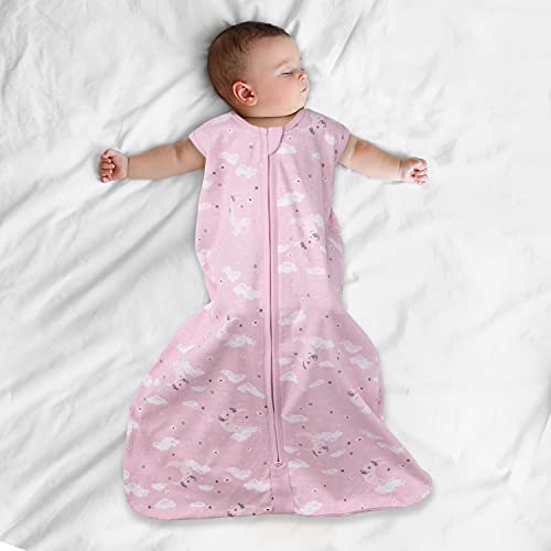 The Peanutshell Wearable Blanket Sleep Sack for Baby Girls, Pink Moon & Celestial, Sizes up to 12 Months (Medium/Large)