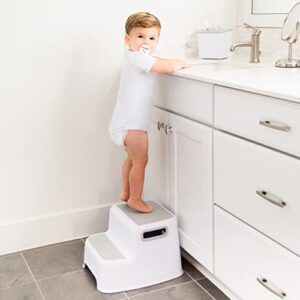 Ubbi Wide 2 Step Stool for Kids, Toddler Stool for Toilet Potty Training, Slip Resistant Soft Grip for Safety