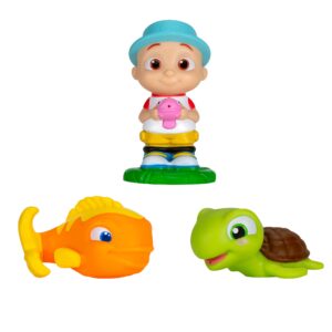 cocomelon cmw0030 bath fun friends jj, fish & turtle bath toy for children from 18 months