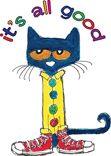 Kids Bedroom Nursery Pete The Cat Decal Home Art Picture Book Cat Design Vinyl Wall Decal | 20" x 25" Adhesive Living Room Cartoon Cat Character Decor Vinyl Wall Decoration Sticker