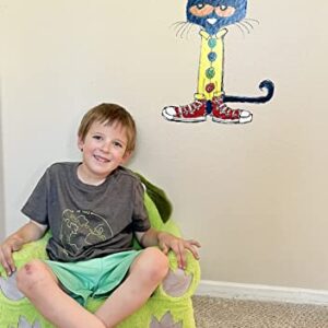 Kids Bedroom Nursery Pete The Cat Decal Home Art Picture Book Cat Design Vinyl Wall Decal | 20" x 25" Adhesive Living Room Cartoon Cat Character Decor Vinyl Wall Decoration Sticker