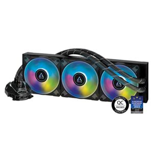 arctic liquid freezer ii 360 a-rgb - multi-compatible all-in-one cpu aio water cooler with a-rgb, intel & amd compatible, efficient pwm-controlled pump, fan speed: 200-1800 rpm, lga1700 compatible