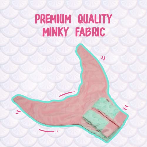 Everyday Educate Mermaid Tail Blanket for Girls - Kids Fleece Blanket Made by Minky Plush - Includes a Free Newborn Blanket - Makes Great Gift for Ages (0 Months to 11 Years) (Aqua/Pink)