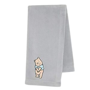 lambs & ivy disney baby winnie the pooh hugs gray soft fleece baby blanket