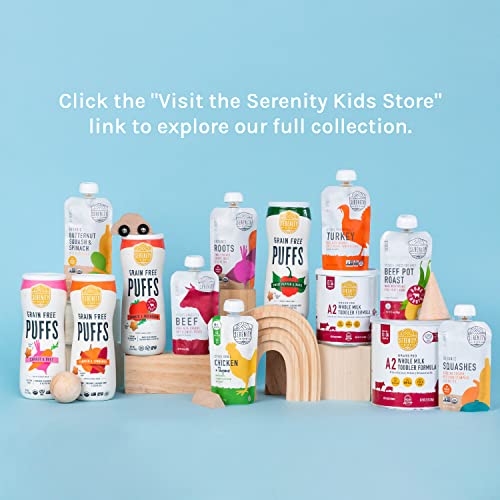 Serenity Kids 6+ Months Grain Free Puffs Toddler & Baby Snack | No Added Sugar, Gluten & Rice Free, Allergen Free | Made with Organic Cassava, Veggies, and Herbs | Broccoli & Spinach | 6 Count