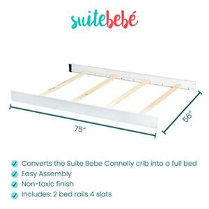 Suite Bebe Connelly Crib to Full Bed Conversion Kit Only, Adjustable in White - Quick Ship, Full Size Bed