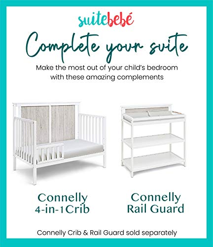 Suite Bebe Connelly Crib to Full Bed Conversion Kit Only, Adjustable in White - Quick Ship, Full Size Bed