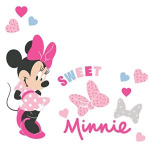 lambs & ivy disney baby minnie mouse love wall decals/stickers with hearts/bows