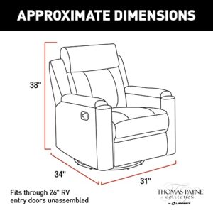 THOMAS PAYNE® RV Swivel Glide Recliner - Millbrae – Luxurious, Comfortable RV Recliner – Easy-to-Clean PolyHyde® Vinyl Fabric – High-Density Foam Interior for Extra Comfort – 2020129853