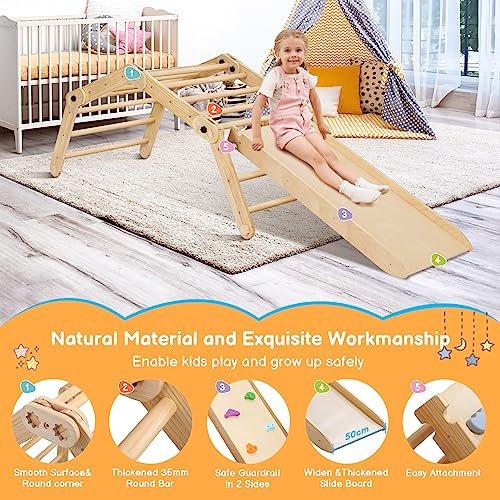 Dripex Pikler Triangle Climber Set, X-Large and Heavy-duty Climbing Frame with More Than 20 Playing Modes, Premium Early Learning Montessori Toy for 2-3 Children Play Together, Cycling Using for Years