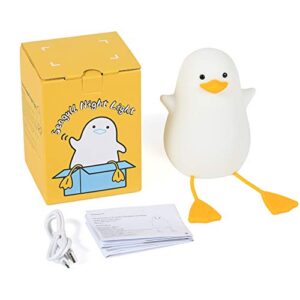 Duck Night Light for Kids, Cute Seagull Silicone Bedside Lamp for Nursery, ABS+SIL, Touch Control, Portable and Rechargeable Dimmable, Birthday Xmas Gifts for Boys Girls