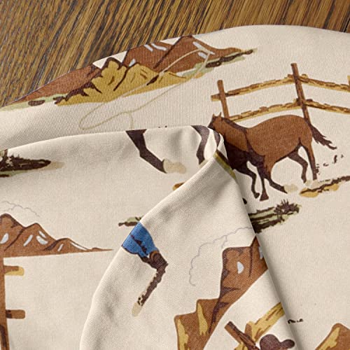 Sweet Jojo Designs Wild West Cowboy Baby Boy Cocoon and Beanie Hat 2pc Set Jersey Stretch Knit Sleeping Bag for Infant Newborn Nursery Sleep Wrap Sack - Red, Blue, Tan Western Southern Country Horse