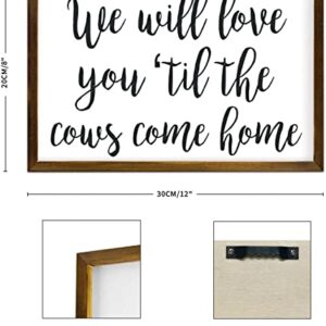 MiEoly We Will Love You Til The Cows Come Home, Nursery Sign, Farm Theme Nursery Decor, Farmhouse Nursery Decor, Farm Nursery Sign, Baby Boy Gift