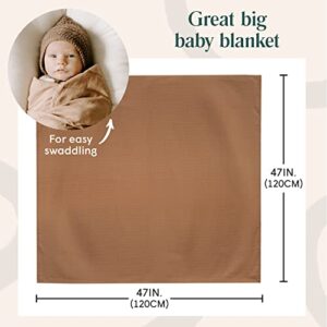 Simka Rose Baby Swaddle Blanket Cotton and Bamboo Muslin Swaddle Blankets Receiving Baby Blanket Boy Newborn Swaddle Muslin Baby Blankets for Boys & Girls Baby Registry Search 47 x 47 inches