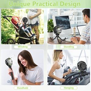 VASG Battery Operated Stroller Fan, Portable Handheld Mini Fan Clip on Fan with Flexible Tripod, USB or Battery Powered Desk Fan, 3 Speeds and Rotatable Personal Fan for Car Seat, Crib, computer fan