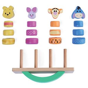 Disney Wooden Toys Winnie the Pooh Balance Blocks, 17-Piece Set Features Winnie the Pooh, Piglet, Tigger, and Eeyore, Amazon Exclusive, by Just Play