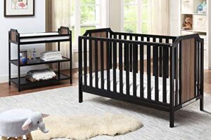 suite bebe brees convertible island crib in black & vintage walnut