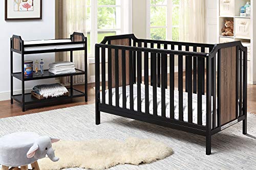 Suite Bebe Brees Convertible Island Crib in Black & Vintage Walnut