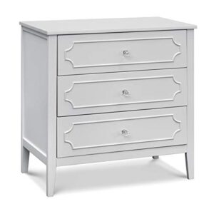 davinci chloe regency 3-drawer dresser in fog grey