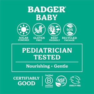 Badger Baby Mineral Sunscreen Cream SPF 40, Organic Toddler Sunscreen with Zinc Oxide, Broad Spectrum, Reef Safe, Water Resistant, Pediatrician Tested Baby Sunblock for Sensitive Skin, 2.9 fl oz