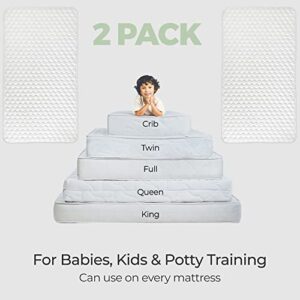 Toddler Mattress Pads - 2 Pack XL Potty Training Pads for Toddler, Waterproof Crib Mattress Protector Pad, Over The Sheet Pee Pad for Bedwetting, 52" x 28" Washable, Reusable, Leakproof