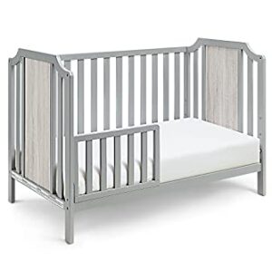 Suite Bebe Brees Convertible Island Crib in Gray and Vintage Birch, 53.5x37.5x30.5 Inch (Pack of 1)