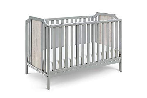 Suite Bebe Brees Convertible Island Crib in Gray and Vintage Birch, 53.5x37.5x30.5 Inch (Pack of 1)