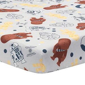 lambs & ivy star wars signature millennium falcon 100% cotton fitted crib sheet