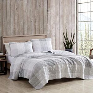 Eddie Bauer - King Quilt Set, Cotton Reversible Bedding with Matching Shams, Medium Weight Home Decor (Boulder Grey, King)