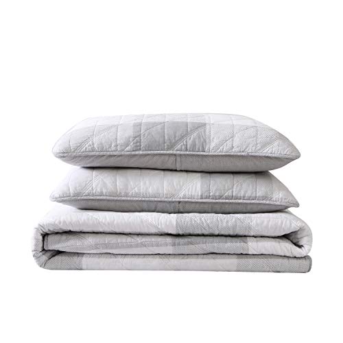 Eddie Bauer - King Quilt Set, Cotton Reversible Bedding with Matching Shams, Medium Weight Home Decor (Boulder Grey, King)