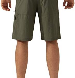 CRYSULLY Men's Outdoor Quick Dry Cargo Shorts Summer Climbing Shorts with Pockets Army Green