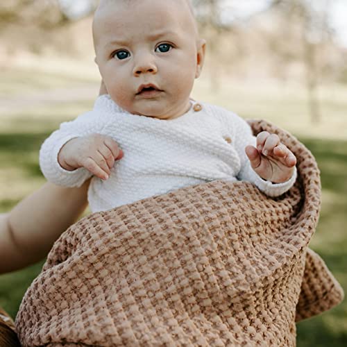 Simka Rose Waffle Baby Blanket-Muslin Swaddle Blankets-Baby Blankets for Boys & Girls Gender Neutral Toddler Blanket 100% Cotton- Stroller & Crib Blanket for Baby Nursery