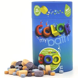 color my bath - 300 count - new eco-friendly container - the original fizzy color changing tablets - fun educational bathtime activity for kids, safe, non toxic, non staining, soap and fragrance-free