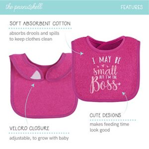 The Peanutshell Terry Bib Set for Baby Girls, 8 pack for Feeding, Teething, & Drooling