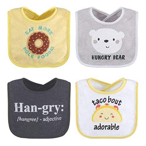 The Peanutshell Terry Bib Set for Baby Boys or Girls, 8 Pack Unisex Set for Feeding, Teething, Drooling