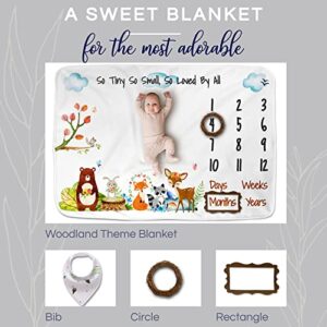 Luka&Lily Baby Monthly Milestone Blanket Boy and Girl, Milestone Blanket Baby Boy, Baby Month Blanket | Baby Boy Blanket, Newborn Baby Shower Girls, Baby Boy Gifts, Baby Girl Gifts, Bib+Markers 60x40