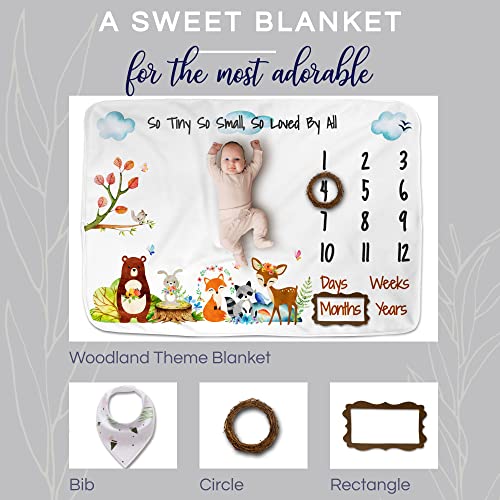 Luka&Lily Baby Monthly Milestone Blanket Boy and Girl, Milestone Blanket Baby Boy, Baby Month Blanket | Baby Boy Blanket, Newborn Baby Shower Girls, Baby Boy Gifts, Baby Girl Gifts, Bib+Markers 60x40