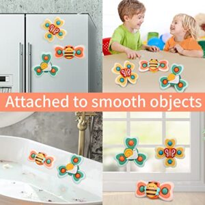 LZZAPJ Spinning Sensory Learning Toys for Toddlers 1-3, Baby 6-12-18 Months Suction Cup Spinner Toy,Baby Bathtub Bath Toys, Birthday Gifts for 1 Year Old and 2 Year Old Boys and Girls