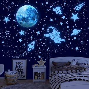 glowing stars for ceiling, 1008 pcs glow in the dark stars,space wall decals solar system galaxy planets wall stickers for kids, wall decor for girls kids bedroom nursery birthday party favor