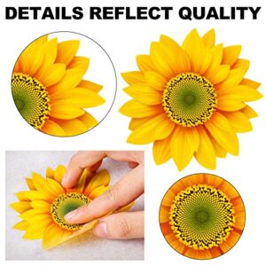 54 Pcs Sunflowers Wall Stickers - Large Sunflower Wall Decals Removable Yellow Flowers for Car Decals Kids Baby Bathroom Living Room