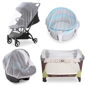 baby mosquito net for stroller, durable bug net for stroller, bassinets, cradles, playards, pack n plays and portable mini crib, portable & durable baby insect netting