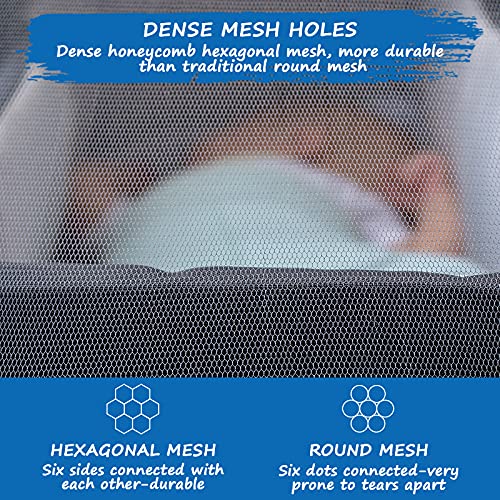 Baby Mosquito Net for Stroller, Durable Bug Net for Stroller, Bassinets, Cradles, Playards, Pack N Plays and Portable Mini Crib, Portable & Durable Baby Insect Netting