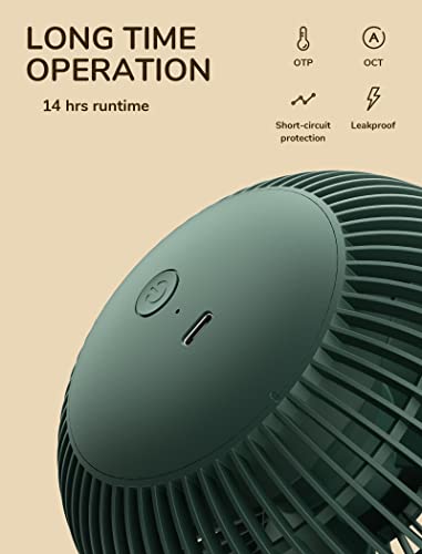 JISULIFE Clip on Baby Stroller Fan, 4000mAh Battery Operated Fan, Portable Personal Small Fan, Quiet & Narrow Slot Design, 4 Speeds, Max 14 Hrs, Ideal for Bed, Desk, Car Seat - Dark Green