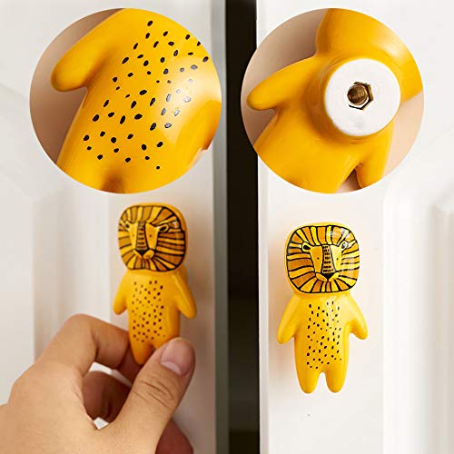 YOUYOUULU 5Pcs Cute Animal Knobs Kids Handles Ceramic Knobs Children's Room Door Nursery Cupboard knobs Lovely Cabinet pulls Drawer knob for Kids, with Screws