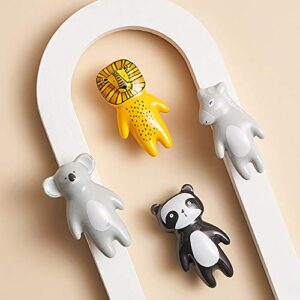 YOUYOUULU 5Pcs Cute Animal Knobs Kids Handles Ceramic Knobs Children's Room Door Nursery Cupboard knobs Lovely Cabinet pulls Drawer knob for Kids, with Screws