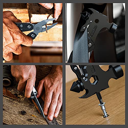 [Upgraded Hammer Multitool] Gift for Men Dad Husband Brother Boyfriend Boys,16-in-1 Hammer Multi-Tool,Personalized Men Gift for Christmas Present Stocking Stuffer, Cool Birthday Gift Idea for Men Son