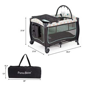 Pamo Babe Portable Crib for Baby Nursery Center Playard Baby Playpen Travel Crib Diaper Changer with Mattress