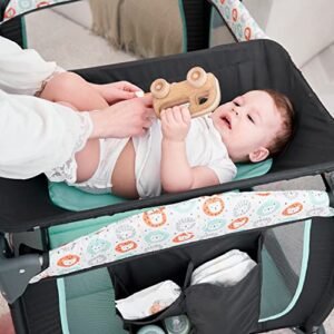 Pamo Babe Portable Crib for Baby Nursery Center Playard Baby Playpen Travel Crib Diaper Changer with Mattress